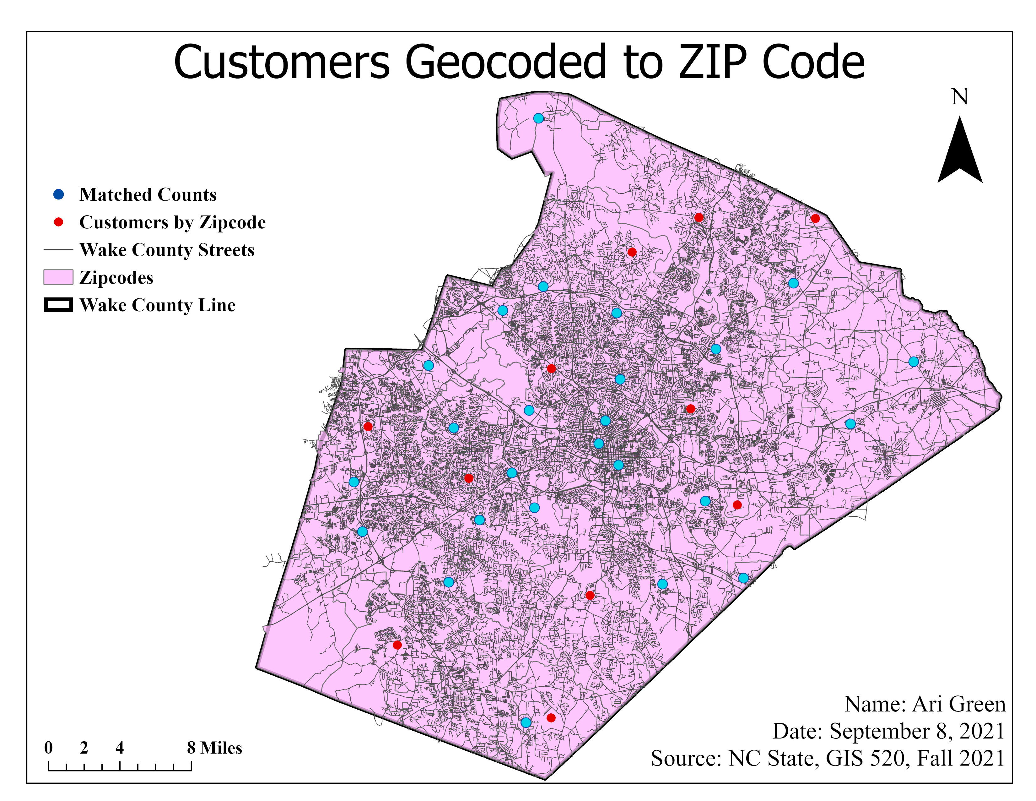 Geocoding Customer Locations for a Commercial Establishment in Raleigh ...