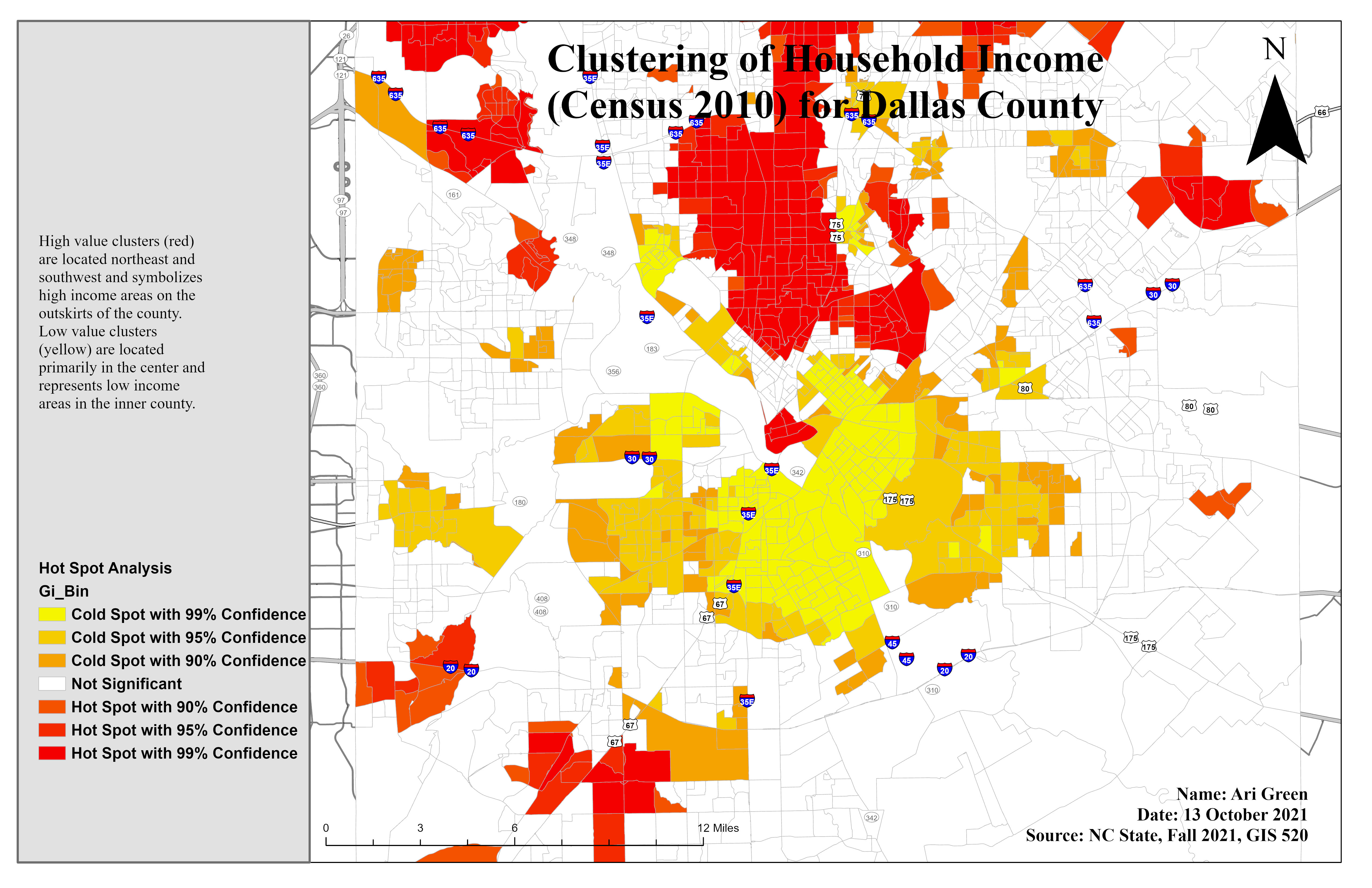 Clustering of Household Income (Census 2010,) for Dallas County – MY ...